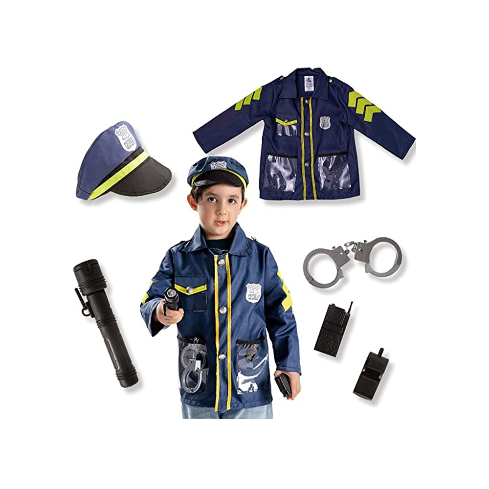 Kids Police Costume – Dark Blue (Small) – Funzone