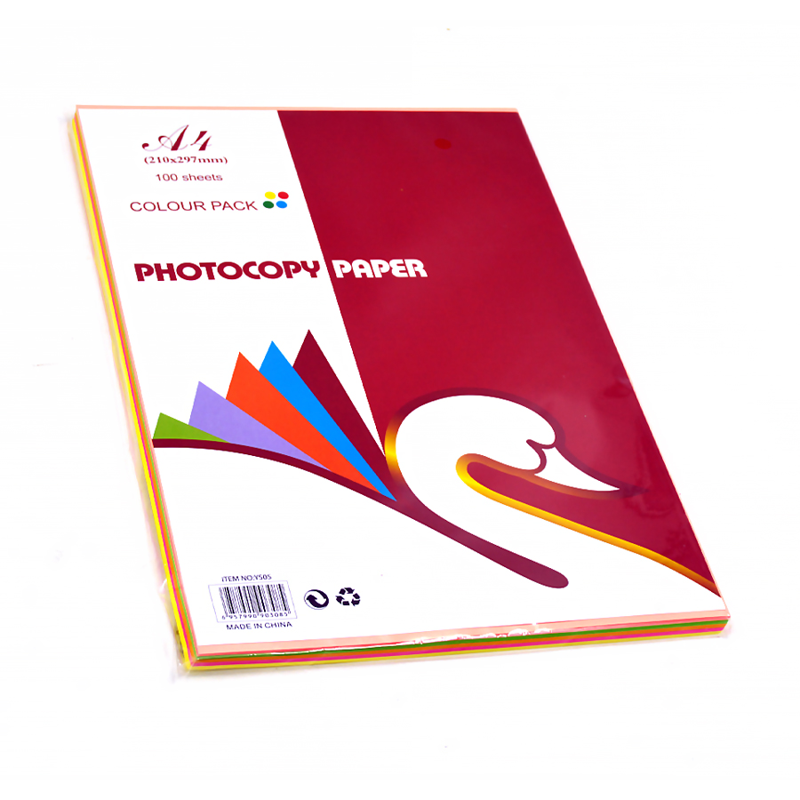 Colored Copy Paper 100 Sheets - A4 Assorted Bright Colors – Funzone