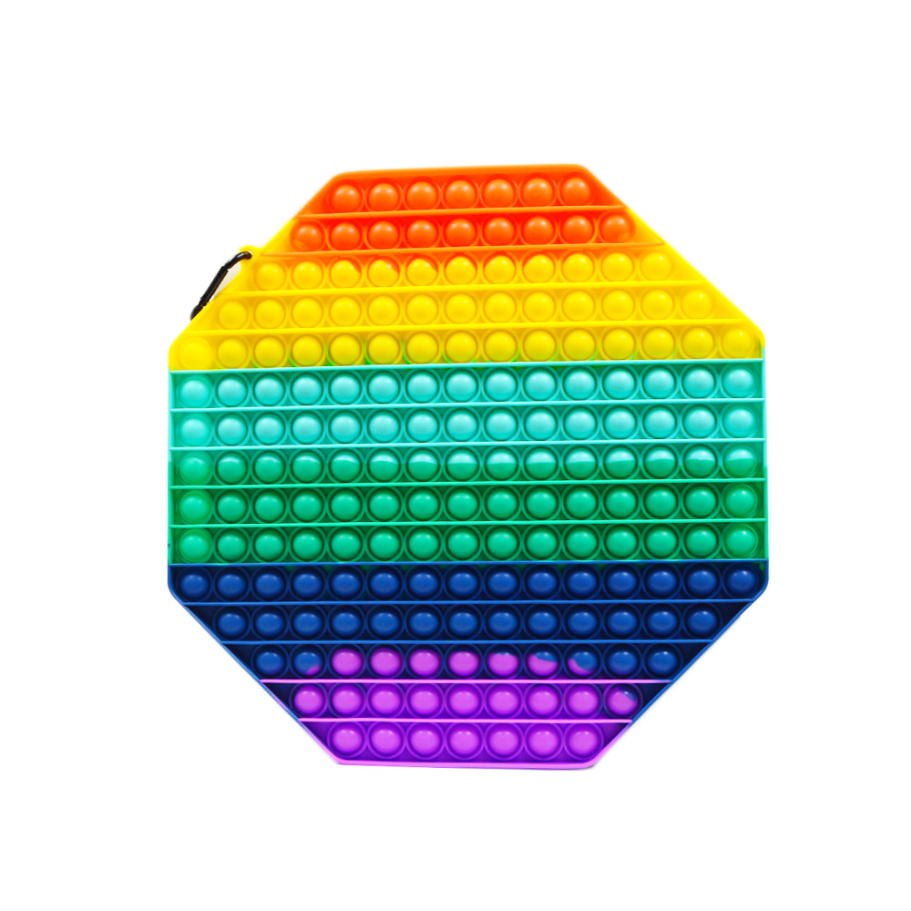 Octagon Fidget Pop It Toy 30cm Rainbow Colors – Funzone