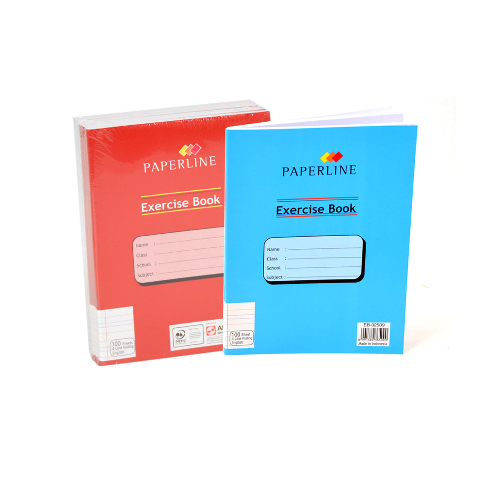 Paperline Exercise Book - 100 Sheets (4-Line) – Funzone